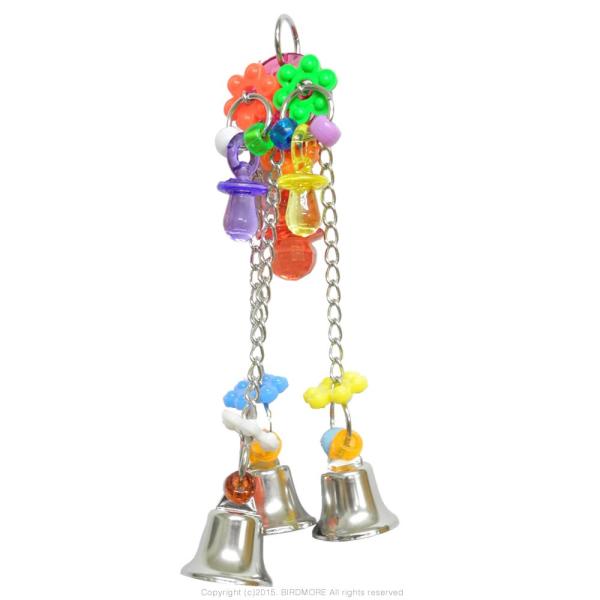 ALOHA HEAVEN のおもちゃに使用されている金属パーツ（リング、チェーン、ベル等）は、全てステンレス製となっております。チェーンを引っぱるとステンレスベルが上下にスライドして涼しい音を奏でます。高価なステンレスベルが３個ついた贅沢仕...