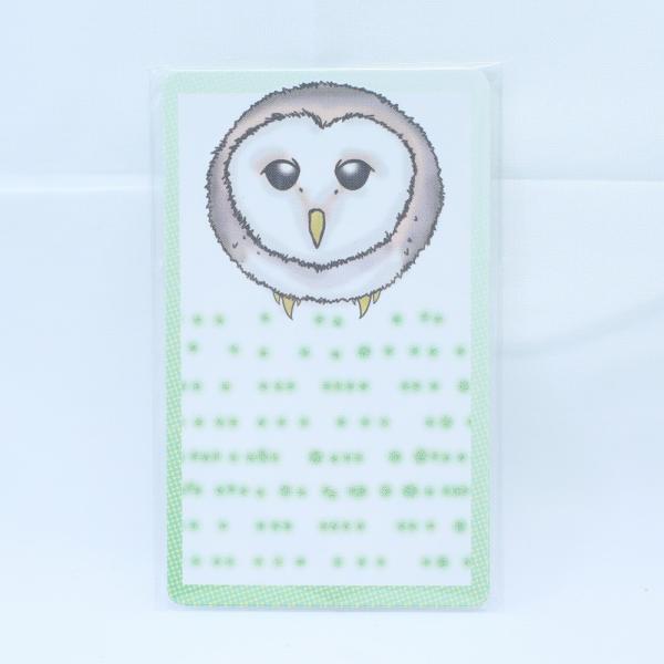メンフクロウのメッセージカードです。サイズ：55×91mm入数：5枚