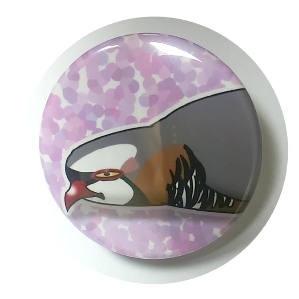 イワシャコイラストの４４mmバッジです。