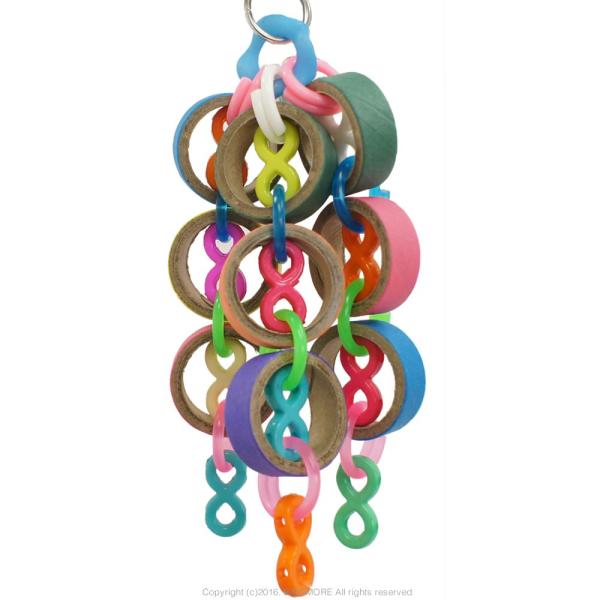 ALOHA HEAVEN のおもちゃに使用されている金属パーツ（リング、チェーン、ベル等）は、全てステンレス製となっております。圧縮された紙製ベーグルが連なっています。適度な噛みごたえがあり、適度に壊れやすい、バランスの良い破壊系おもちゃで...