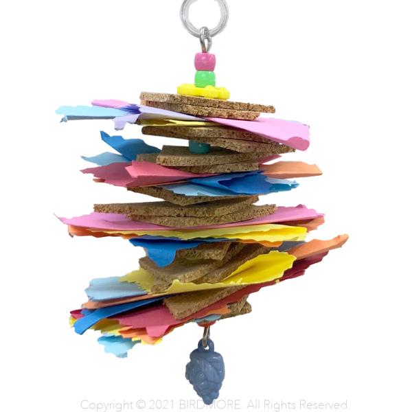 【発売日：2021年02月27日】カラフルな紙をコルクで挟んだ壊すのが大好きな鳥さんにはたまらない「ハンバーガー」の形をしたおもちゃです。メーカー/ALOHA HEAVENサイズ/本体高さ約13cm×幅約10cm（金具部分を含む）適用鳥種/...