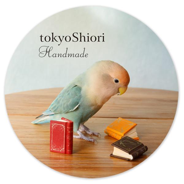 Instagramのハンドメイドのアカウント（@tokyoshiori_handmade）のアイコンに使っている“豆本としおり”の写真を紙製のコースターに印刷しました。2枚セット。表面のみニスで耐水加工がしてあります。裏面は耐水加工はしてあ...