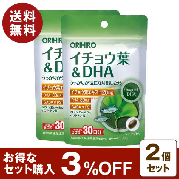 集中！明晰！アグレッシブな貴方に！〇商品名イチョウ葉＆ＤＨＡ〇内容量1粒400mg×60粒×2個セット〇特徴●冴えやうっかりが気になる方をサポートする各種成分をバランスよく配合。●健康素材として欧米でも広く知られている品質確かなイチョウ葉エ...