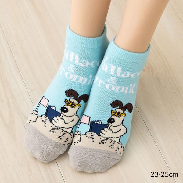 ★　商品仕様　★サイズ　：　23-25cm素材　　：　ポリエステル・綿・その他生産国　：　中国メーカー：　助野株式会社※画面上と実物では、多少色具合が異なって見える場合がございます。(商品属性：Wallace and Gromit くるぶし...