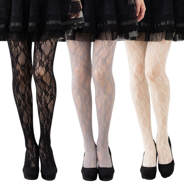 とってもかわいい花柄ラッセルの網タイツです。グレーのラッセルは珍しい。★商品仕様★素材：　ナイロン・ポリウレタンサイズ：　M-L　ヒップ: 85-98cm　身長: 150-165cmカラー：　白・黒生産国：　中国※画面上と実物では、多少色具...