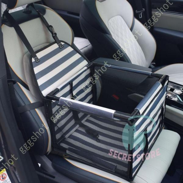 車用ペットシート/ドライブボックス主な特徴：1、可視メッシュ窓2、防水?清掃が簡単3、飛び出し防止リード4、折りたたみ式 コンパクト■運転中にもワンちゃんが安全で気持ちいいです。シートの後ろに白く小さいアンカーが二つ付き、席の隙間に入れて、...