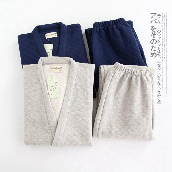 サイズ参考Mサイズ：身長170-175cm、体重55-70kg程度Lサイズ：身長177-185cm、体重75-95kg程度[ 素材 ]綿|ポリエステル　心地よさとスタイルを兼ね備えた冬の部屋着。敬老の日の贈り物にも最適な、温かくておしゃれな...