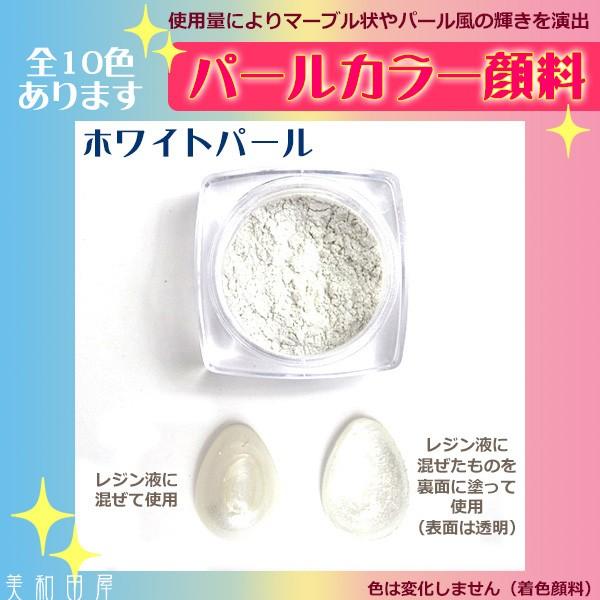 パールカラー顔料 ◆ホワイトパール/ パール顔料 パールパウダー レジン  ハンドメイド 手芸パールカラーの着色顔料ですレジン液に混ぜてカラーを作ってもきれいですし、透明レジンの底に混ぜたものを背景として塗ってもきらめいて見えますパウダー状...