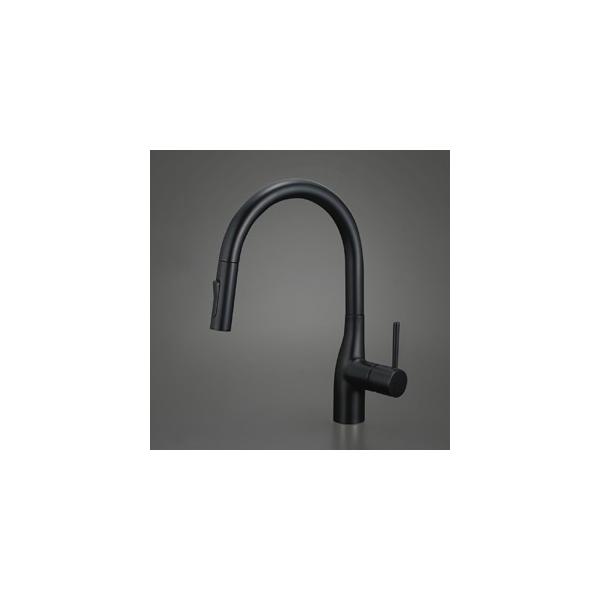 KVK KM6081ECM5 水栓本体のみ 浄水器専用グースネックシングルレバー式シャワー付混合栓 吐水口回転規制160°対応 マットブラック eレバー ケーブイケー - www ...