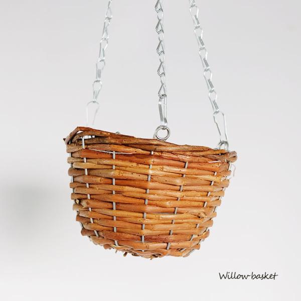 柳（ウィロー）で編まれたリーズナブルなハンギングバスケット------------------------------------------------ ●商品名:ウィロー ハンキングバスケットラウンドS●内容 :　本体×1●サイズ:φ1...