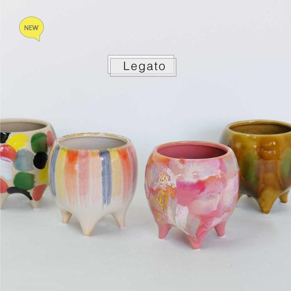 ころんとした鉢に、ぽつんとついた４本脚がキュートなセラミックポット！-----------------------------------------●商品名 :Legato●内容 : 本体×1●素材 : セラミック●サイズ: 本体Φ14/...