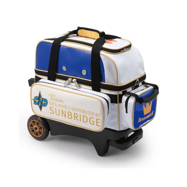 ボール２個が収納可能、バッグ側面と前方部分にポケットが装備されています● 商品名：Teamサンブリッジ・プレミアムダブルローラーバッグ● ブランド：SUNBRIDGE● カラー：ホワイト・ブルー● ジャンル：ボール２個が収納可能、バッグ側面...