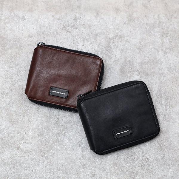 2カラー 選べる ピクアドロ PIQUADRO ハーパー Harper レザー 二つ折り ラウンドファスナー 折財布 小銭入れなし RFID搭載 [メンズ] PU5762APR NS2304