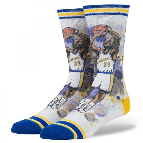 ◆STANCE NBA LEGENDS ROCK スタンスソックス NBAレジェンド ザ・ロック Mitch Richmond ミッチ・リッチモンド Warriors ウォリアーズ バスケットボール 正規品サイズ：L (27-30)「Mit...