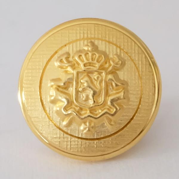 【素材】金属【サイズ】直径：15mm　　厚み：4mm（足別）【色】高級感のあるゴールド【販売単位】1個【商品説明】メタルボタン ゴールド 15mm 高級足つき メタルボタン 金属ボタンジャケット、ブレザーの替えボタンに最適、高級感アップ！在...