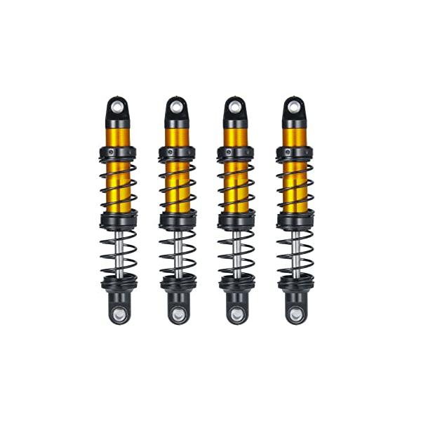 ４本入り。スチール製ピボットボールとアルミ本体。1 10の SCX10 90046のrc クローラー カーに対応するショックです。減衰力を向上させたショックです。耐久性が優いです。金属製、高品質の優品です。RC Crawler の格好者に提...