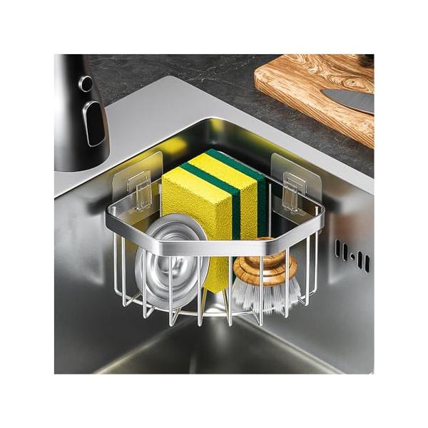 スペースを有効活用するキッチン用品三角形のデザインのステンレス製排水ラックは、キッチンやバスルームの占有スペースを効果的に削減します。コーナー、シンクの隣、キャビネットの端など、スペースを最大限に活用する適切な場所を見つけることができます。...