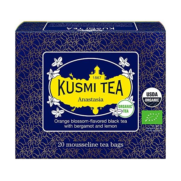 クスミティーの代名詞、フローラルに華やぐ柑橘系の爽やかなアールグレイティー。 最後のロシア皇帝、ニコライ二世の皇女アナスタシアをイメージしたスペシャルブレンド。ベルガモットが香るブラックティーに、レモンとライムをブレンドすることで、よりフレ...