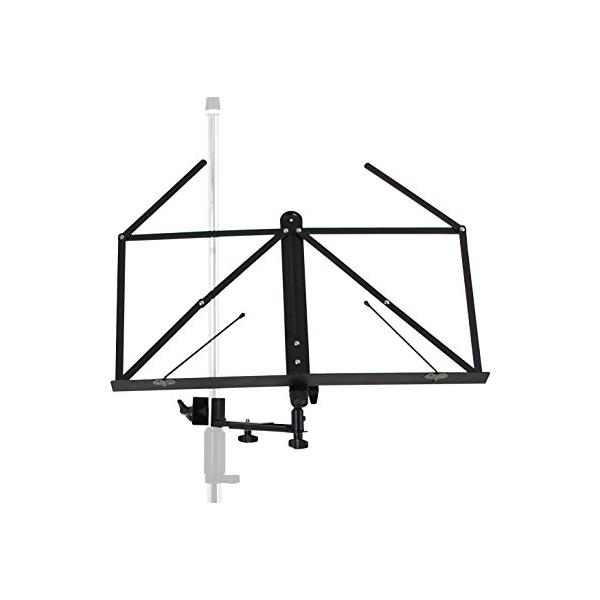 マイクスタンドに取付可能な譜面台マイクスタンドからの前後の距離、譜面台の角度が調整可能画像は取り付け例です。マイクスタンドは別売りとなります。