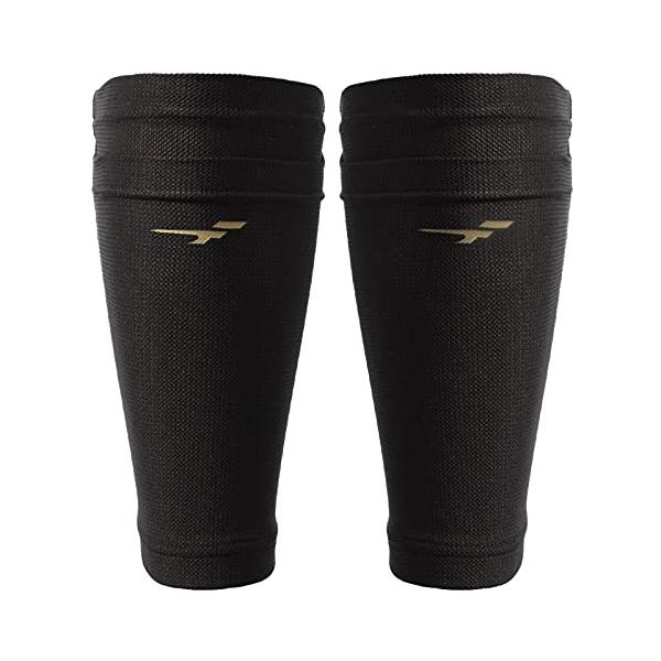 ブラジル生まれの人気サッカー・フットサル用品メーカーFINTAの日本製シンガードスリーブ、左右２枚組セット。足に固定されたスリープの前面にあるポケットにシンガードを入れて固定するタイプ。テーピングやレガース止めのバンドなどを使用せずに、シン...