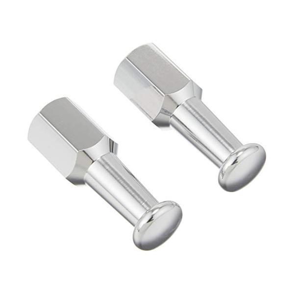 サスペンション用荷掛ナット。シート上面での荷物の固定にフックやネットが掛けやすくなる便利品。サスペンション上部の受けのナットに代わって装着する便利品。サイズ/仕様: M10 P1.25 全長40mm / 2本セット メッキ仕上げ