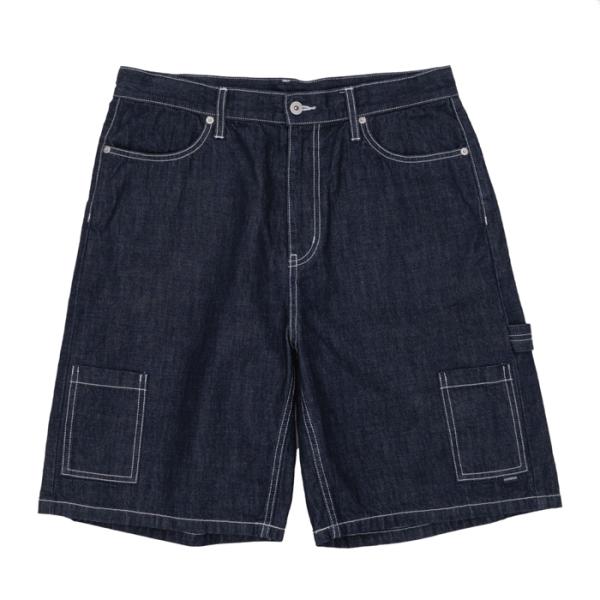 ホワイトステッチを効かせたバギーショーツです。春夏に最適な 10オンスのライトデニムを使用、 水洗いで糊を落としたワンウォッシュ タイプ。バギーらしい直線的な太さを出しつつ、股上やヒップラインをややスッキリとアレンジしたオリジナルパターンで...