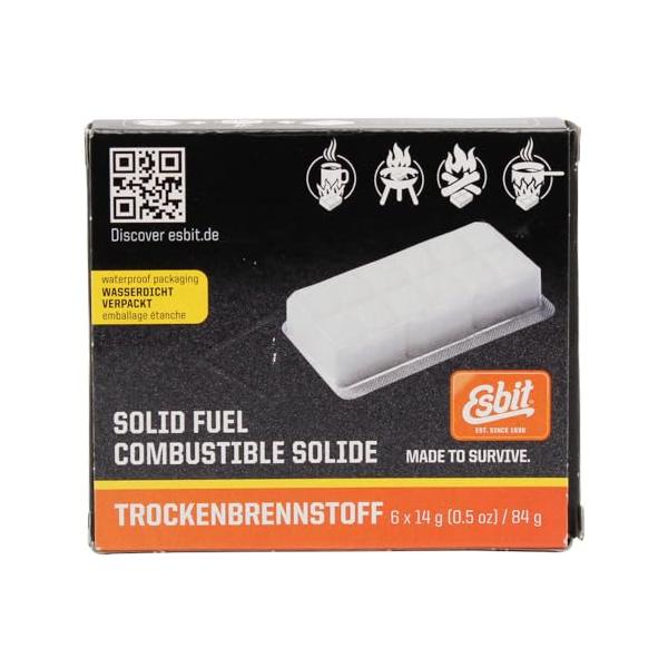 原産国:ドイツサイズ:高さ17mm×幅80mm×奥行70mm燃焼時間:1tab約15分素材:ヘキサミン特徴:爆発性なし、燃焼時液体化なし、スパークなし、高カロリー7000kcal/kgs、燃え残り灰ほとんどなし、目に見える煙なし、通常使用無...