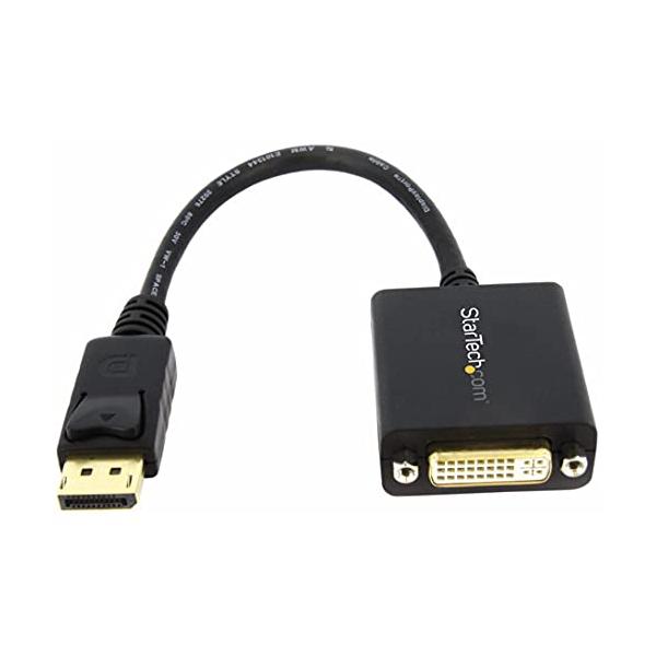 DP - DVI変換:DisplayPort 1.2 HBR2 - DVI-DデジタルのみシングルリンクアダプタでDVIディスプレイ/プロジェクタに接続  1920x1200/1080p 60Hz、HDCP 1.4対応  15cm一体型ケー...