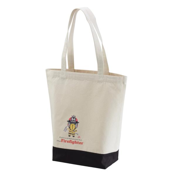 ハシビロコウがアメリカの消防士「Firefighter（Fireman）」になり、頑丈な斧を持ち、奮闘している姿のプリントトートバッグになります。他にはない刺繍デザインですので、プレゼントにもお薦めです♪使用しているトートバッグは、A4サイ...