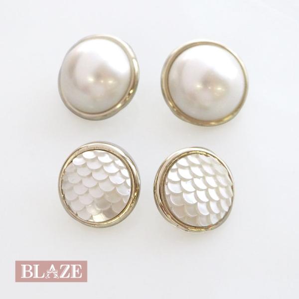 ▼商品詳細▼【デザイン】A＜17mm＞・B＜15mm＞【サイズ】Ａ：直径約17mm　Ｂ：直径約15mm 【入数】2個入り【材質】ABS樹脂・亜鉛合金【原産国】中国【スタッフのコメント】シンプルで何にでも合わせやすいシンプルなパールボタンです...
