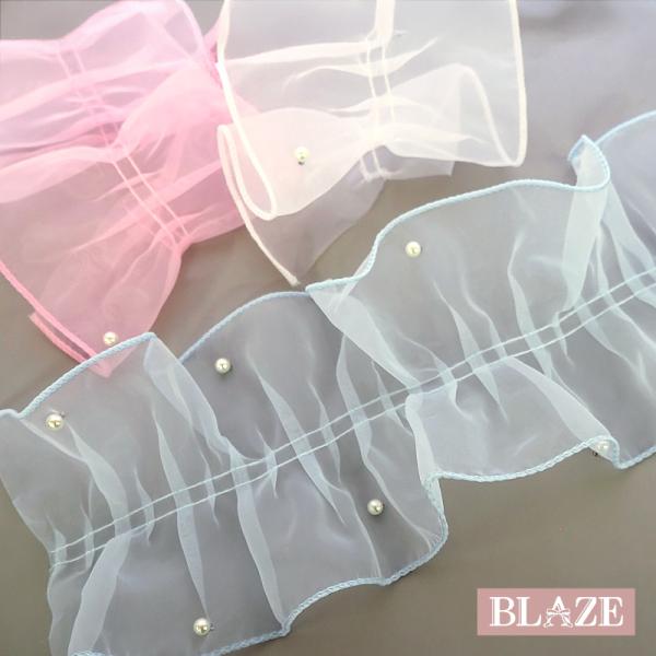 ▼商品詳細▼【デザイン】画像参照【サイズ】幅:約12cm　長さ:約30cm【入数】1本入り【材質】ポリエステル・ABS樹脂・ステンレス・ナイロン【原産国】中国【スタッフのコメント】透け感のあるやさしい色味の幅広レースにパールが付いたキュート...