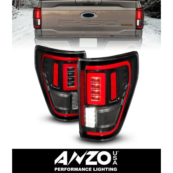 注意：車検際、判断によっては、車検に通らない場合がございます。そのようなトラブルのために、純正ライトの保管を強くお勧めしております。☆商品名：FORD F-150 21-23 FULL LED TAIL LIGHTS BLACK CLEAR...