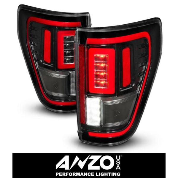 注意：車検際、判断によっては、車検に通らない場合がございます。そのようなトラブルのために、純正ライトの保管を強くお勧めしております。☆商品名：FORD F-150 21-23 FULL LED TAIL LIGHTS BLACK CLEAR...