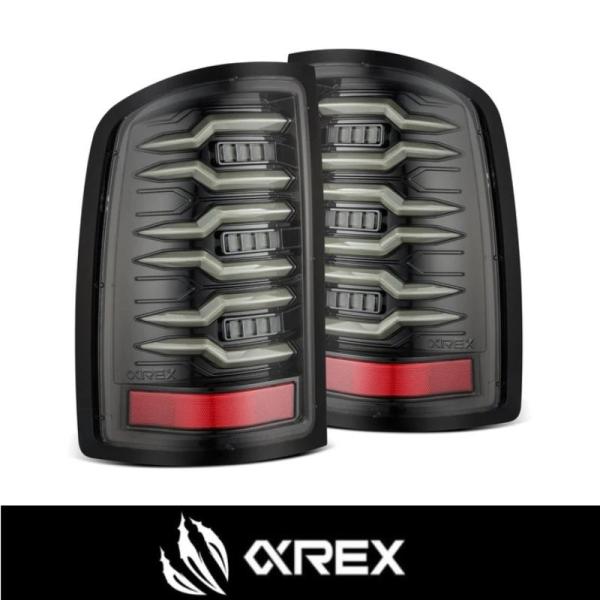 注意：車検際、判断によっては、車検に通らない場合がございます。そのようなトラブルのために、純正ライトの保管を強くお勧めしております。☆商品名：07-13 GMC Sierra LUXX-Series LED Tail Lights Alph...