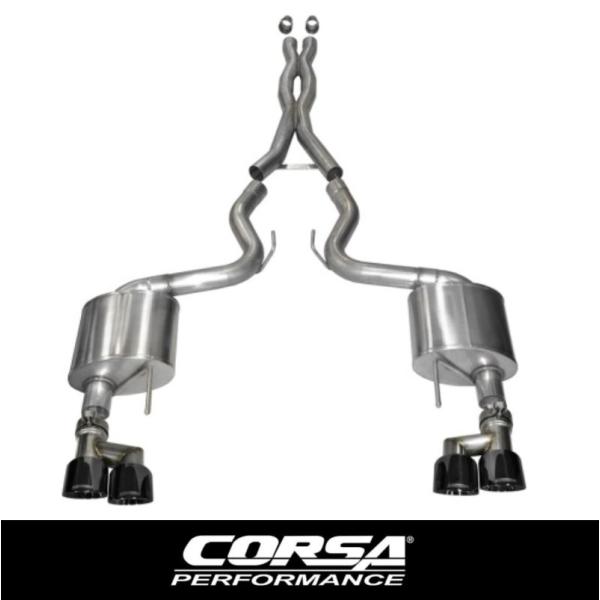 注意: 携帯でご覧中のお客様は、お手数ですが、ご購入前に必ず当ショップのウエブサイトバージョンに記載の注意事項をご確認下さい。☆商品名：3.0 in Cat-Back 4.0 in Twin Tips | 2015-2017 Mustang...