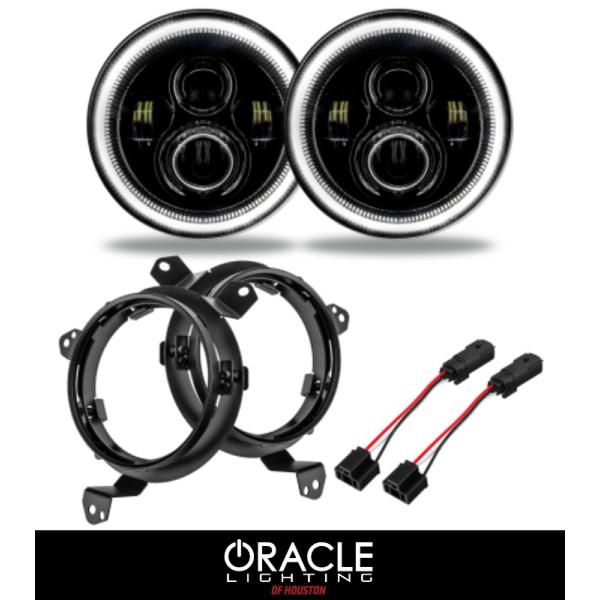 注意：車検際、判断によっては、車検に通らない場合がございます。そのようなトラブルのために、純正ライトの保管を強くお勧めしております。☆商品名：ORACLE LIGHTING JEEP WRANGLER JL 7" HIGH POWERED ...