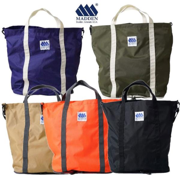 MADDEN メデン 正規店形状：TOTE BAG容量(L)：20L重量(g)：205gサイズ(cm)：W T48/33×H40.5×D19素材：Nylon 420D PU WR/210D RIP STOP特徴・ミニショルダー＆トートバック...