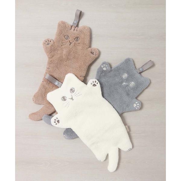 ふんわりやわらかな手触りのループ付きタオル。ぐーんと伸びた愛らしい姿がネコ好きな方にはたまらないデザイン。キッチンや洗面所で使うハンドタオルとしてはもちろんお掃除用にもおすすめです。素材は極細繊維を使用、水滴を優しく吸収しお洗濯後も乾きやす...