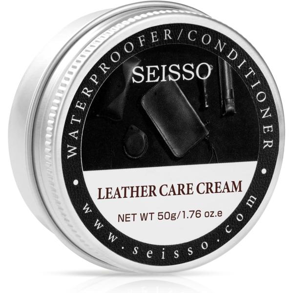 【セット内容】50g皮革ケアクリーム*1、スポンジ*1付きます。【使い方】1、革製品の表面のホコリや汚れを落とします。2、スポンジで皮革ケアクリームを少量取ります。3、スポンジで皮革ケアクリームを革製品に塗ります。4、革製品の表面がきれいで...