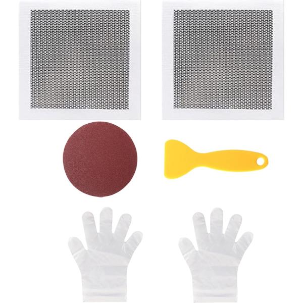 【パッケージ内容】サンドペーパー*1、ヘラ*1、15*15cmのリペアプレート（アルミ板:10*10cm）*2、使い捨て手袋*1、説明書*1。パテは別売りです。【使用場面】大きな穴、亀裂、釘の穴、はがれた壁を容易に、迅速に補修します。アルミ...