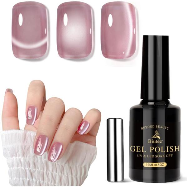 【マグネットネイル 単色】大容量の15ml入れ、1カラーセット、磁石付き。パッケージも可愛い、UV/LEDライトで硬化必要です。【キラキラ感】綺麗め上品カラー、高品質なジェルネイル マグネットネイルです。磁石でうねうね動くと宝石の様な輝きは...