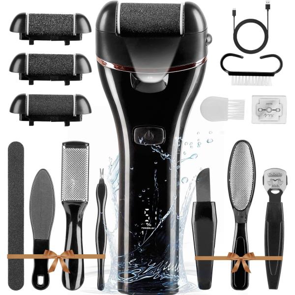 【お買い得１５点セット】あらゆる場面に対応できます。Biutee電動角質リムーバーはかかとなどの硬くなった魚の目、踵の古い角質、足全体の肌をなめらかに整え、足に仕上げなどができます。【3段階スピード調整可能】低速：薄い角質、敏感肌；中速：皮...