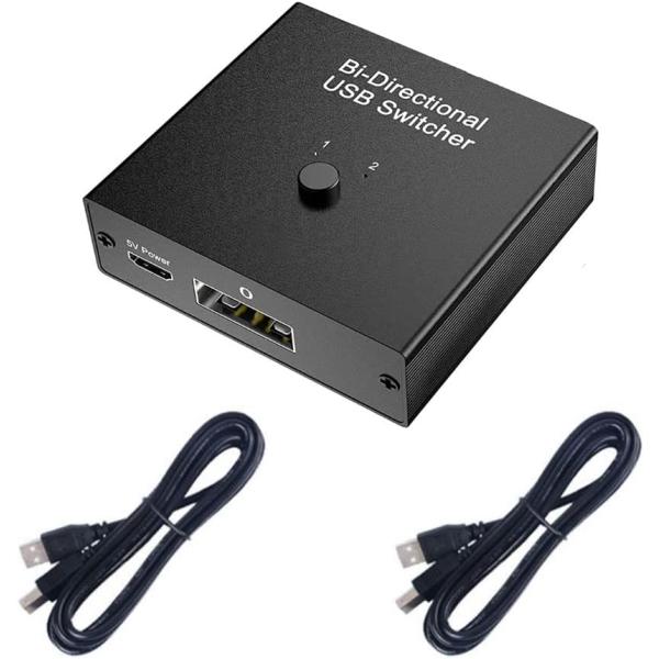 【双方向切替・1台のUSB機器またはPCを2台で共有】：本製品は2台のパソコンで1台のプリンター・マウス・キーボードを共有できるほか、1台のパソコンに2つのUSBデバイスを手動で切替えて接続できる双方向タイプのUSBセレクターです。【高速U...
