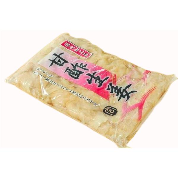 無着色の甘酢生姜です。各種お料理の彩り、お口直しとしてご利用下さい。薄切りタイプ。　