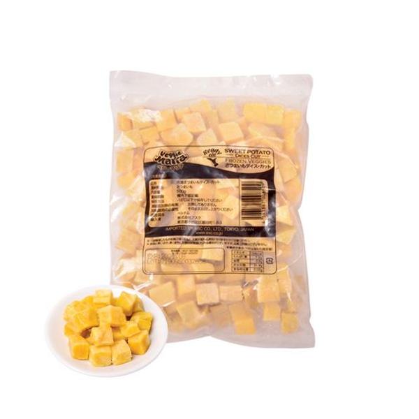 ベトナム産の紅あづまを使用しています。自然解凍でご使用いただけます。約14mmの皮無しタイプで、サラダなどへのトッピングに使いやすく、オペレーションも簡単便利です。原材料：さつまいも賞味期限：製造から2年間　爆買