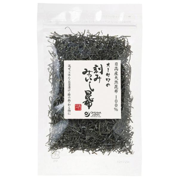 北海道日高産天然昆布そのままでも食べられる極細切り■天日乾燥■食塩不使用だが、自然な塩味がある■野菜に混ぜて浅漬けに、混ぜごはんやお茶漬けにも■調味料不使用原材料：昆布(北海道日高)　　爆買