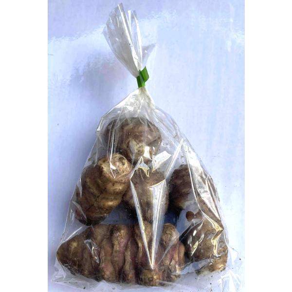 生産者：奈良産直センター（奈良県桜井市 他）防除：農薬0回・化肥0回赤菊芋は皮が赤紫色でフランス菊芋とも呼ばれます。通常の菊芋よりイヌリン含有量が多いと言われています。スライスしてサラダとしても、きんぴらや煮物や炒めもの、素揚げにしても美味...