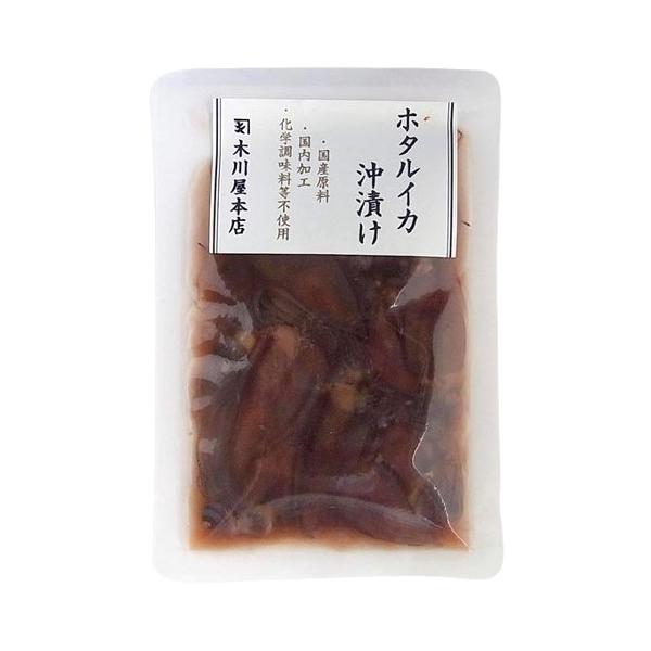 [ 商品説明 ]日本海産のお刺身用ホタルイカを、山形県産丸大豆使用の特性醤油タレにじっくり漬け込み丁寧に仕上げました。ごはんのお供に、お酒のおつまみに最高の一品です。[ 原材料 ]ホタルイカ（日本海産）、醗酵調味料、醤油（小麦、大豆を含む）...