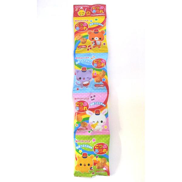 国内産のうるち米をあられにし、甘口のしょうゆたれをからめました。一口サイズで食べやすく、とまらない美味しさです。おやつに便利な食べきり4個パックです。国内産のうるち米、てんさい糖を使っています。フレッシュパック（ガス充填）です。原材料：うる...