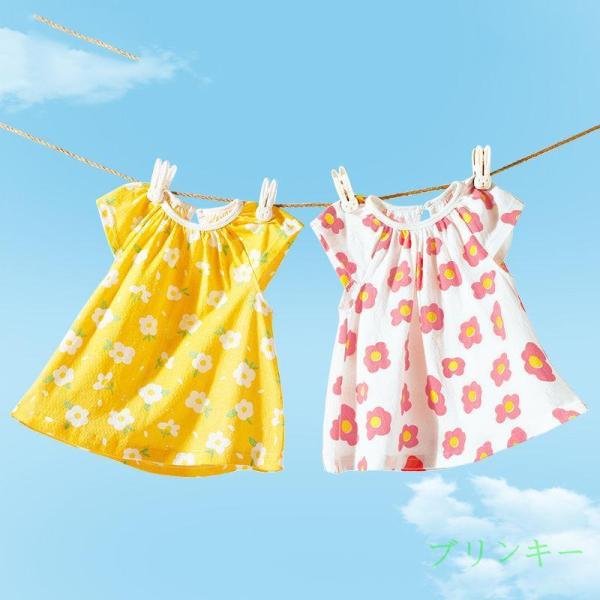商品名:子供服 ワンピース 女の子 ベビー 夏 半袖 薄手 ゆったり 綿 コットン 通気 柔らかい 花柄 かわいい                            商品説明:キッズ ベビー ワンピース カジュアル メッシュ イエロー ...